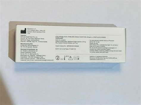 Durolane Hyaluronic Injection 3ml At ₹ 11500 Vial In Gandhinagar Id 2856801011055