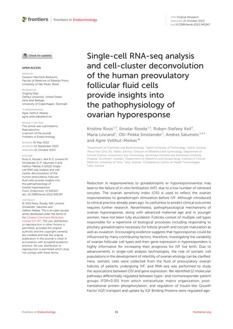 Pdf Single Cell Rna Seq Analysis And Cell Cluster Deconvolution Of