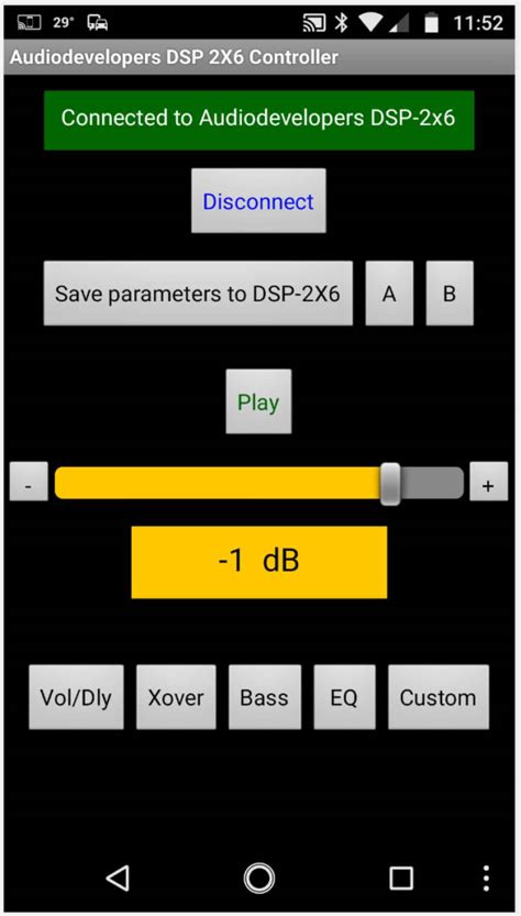 Android Phone App For Controlling The DSP Audiodevelopers Reborn