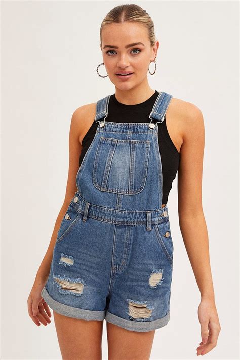 Denim Overalls Shorts