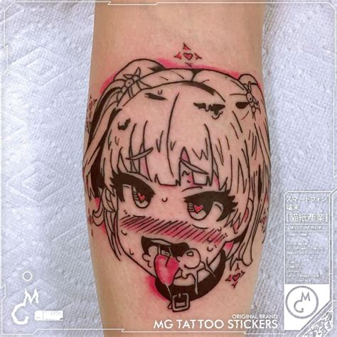 【新鑫客製居家生活】刺青紋身貼 Mg Tattoo 日係可愛少女二次元h漫畵動漫蘿莉防水防汗情侶紋身貼 蝦皮購物