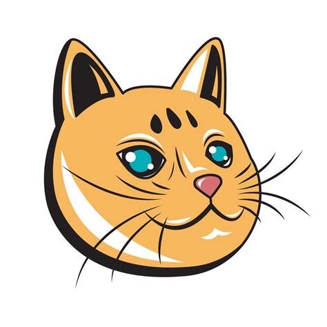 Vector Cute Cat Head With Golden Yellow Color 13259132 Vector Art At