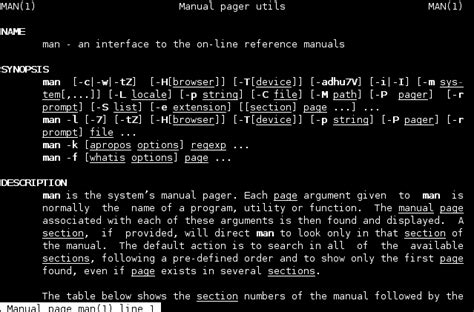 Syntax Is There A Specification For A Man Pages Synopsis Section