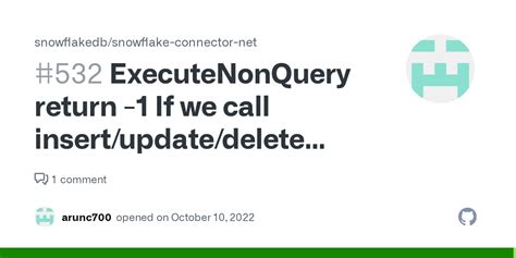 Executenonquery Return If We Call Insert Update Delete Proc Issue Snowflakedb