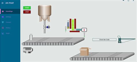 Phần mềm scada chiết rót và phân loại theo barcode WPF C