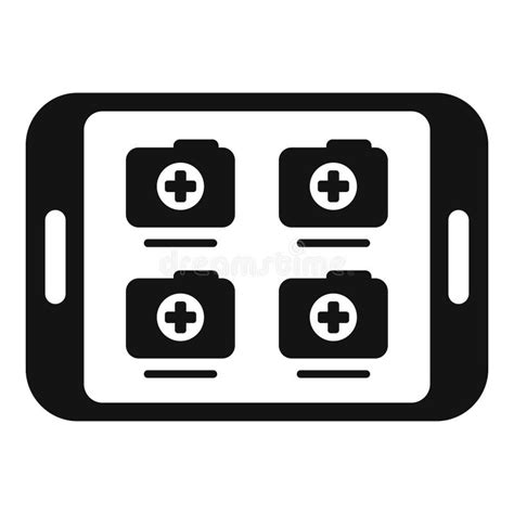 Tablet Data Icon Simple Vector Record Patient Stock Illustration