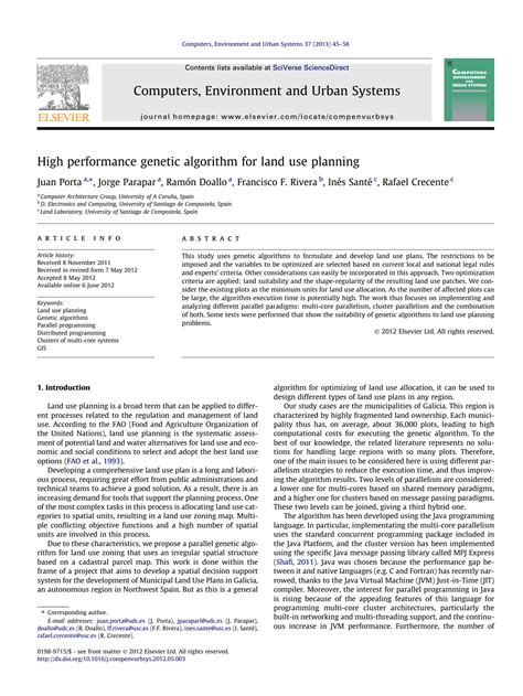 solution high performance genetic algorithm for land use planning