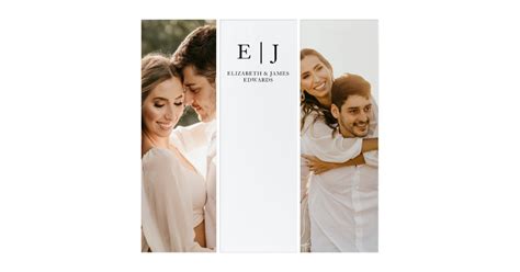 Couple Monogram Engagement Photos Wedding Backdrop Triptych Zazzle