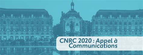 Cnrc 2020 Appel à Communications Oncorif
