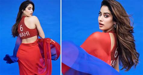 Janhvi Kapoor Wears A Cricket Themed Blouse For Mr And Mrs Mahi
