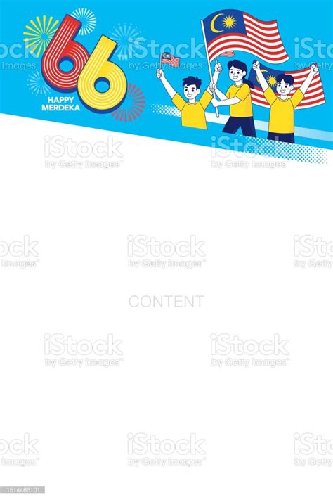 Malaysia Celebrates 66th Merdeka Day Poster Free Vector Art Stock