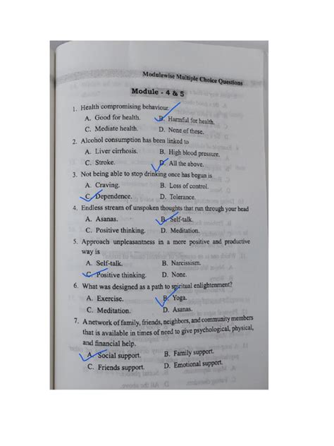 Module 4 And 5 Sfh Mcq 21sfh29 Pdf