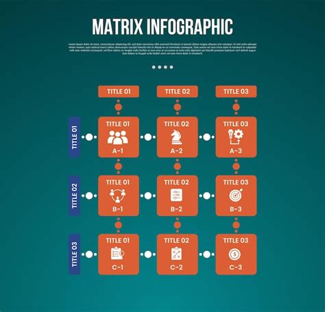 Premium Vector Matrix Structure Dimensions Template Infographic With Simple Box Structure With