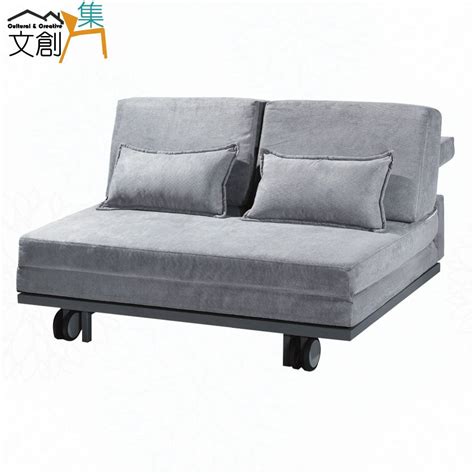 文創集 凱尼灰色亞麻布前展式沙發椅沙發床 Pchome 24h購物