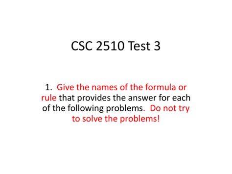 Csc 2510 Test 3