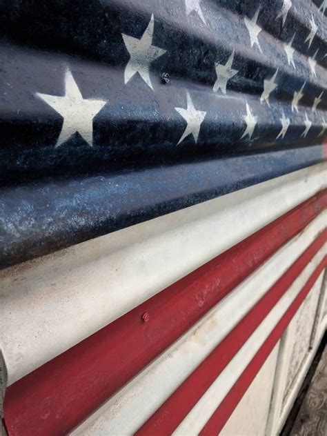 Large Rustic American Flag Corrugated Metal American Flag 6 Foot