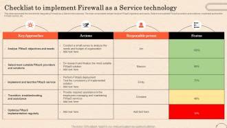 Checklist To Implement Firewall As A Service Technology Ppt Infographic Template Show PPT Slide
