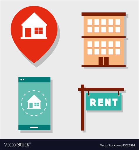 Icons Set Real Estate Royalty Free Vector Image