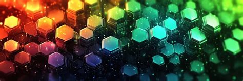 Abstract Hexagon Pattern With Vibrant Colors Premium AI Generated Image