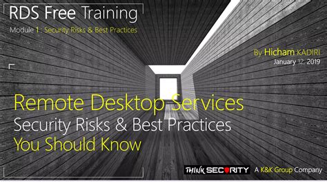RDS Remote Desktop Services Lesson 1 Security Risks Best
