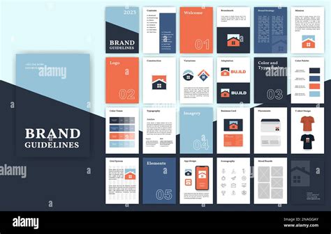 Brand Guidelines Template Corporate Identity Presentation In A4 Size Logo Guideline Template