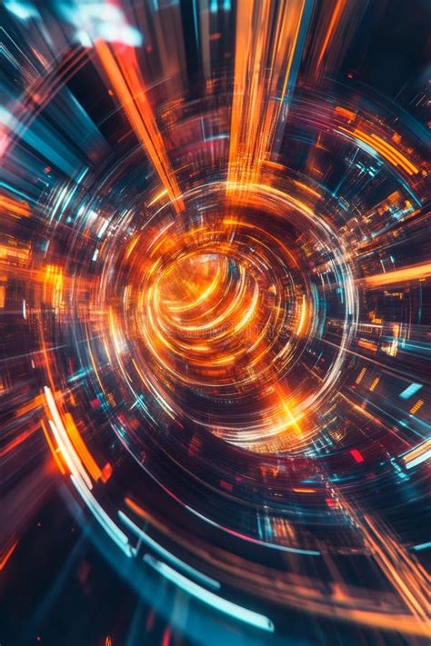 Abstract Design With Swirling Colors And Data Visualization Elements In