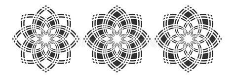 Abstract Radial Floral Patterns Set Decorative Design Elements Stock Vector Illustration Of