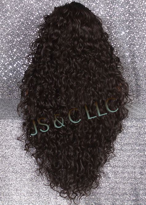 Human Hair Blend Full Lace Front Wig Extra Volume And Curly Etsy