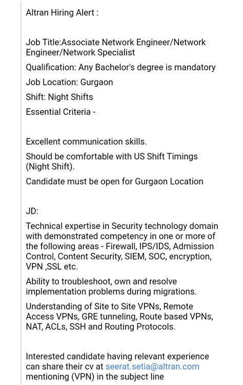 Rishabh Srivastava On Linkedin Jobvacancy Hiring Altran Gurgaon Helpinghands Networking