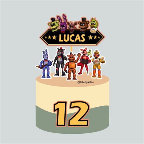 Topo De Bolo Five Nights At Freddy Elo7 Produtos Especiais Five