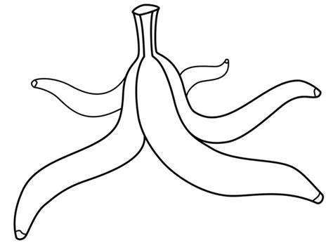 Banana Peel Drawing Banana Peel Illustration Cartoon Yellow Banana