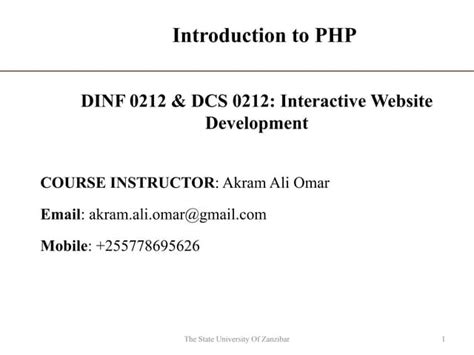 Lecture 6 Introduction To Php And Mysql Pptx