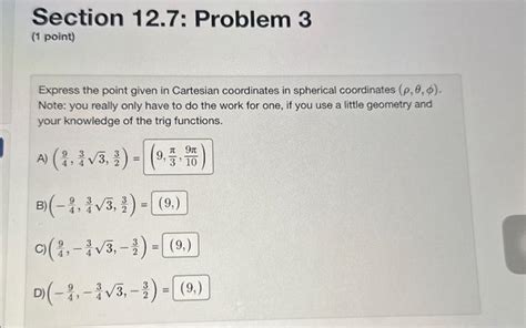 solved section 12 7 problem 1 1 point what are the