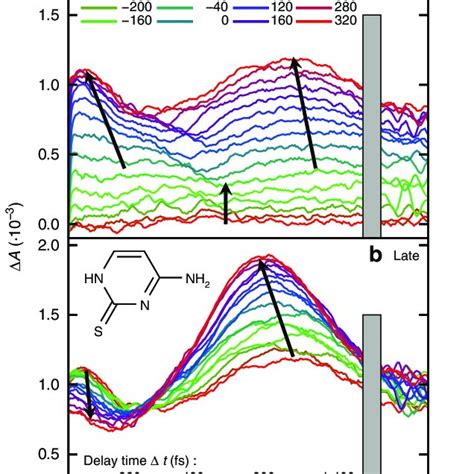 Transient Absorption Spectra A Early Time Delays À 360 To 320