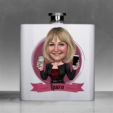 Custom Flask Personalized Flask Bridesmaid Flask Caricature T Wedding T Birthday