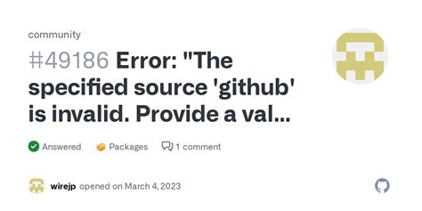 Error The Specified Source Github Is Invalid Provide A Valid Source When Publishing Nuget