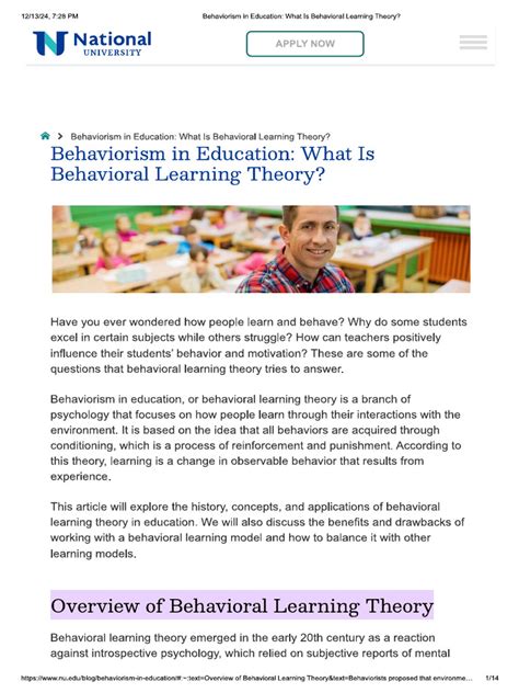 Behaviourist Theory Pdf
