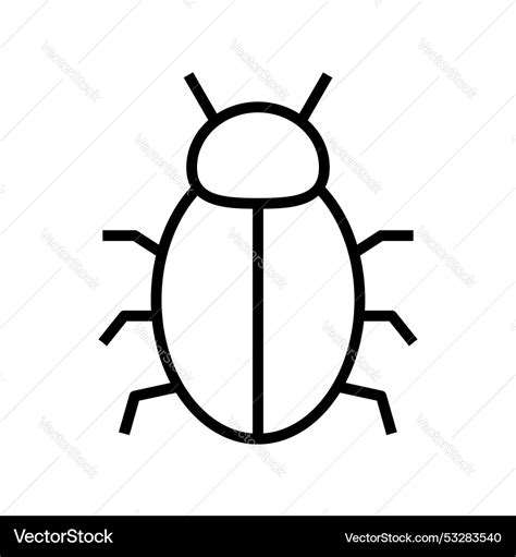Bug Icon Outline Style Design Isolated On White Vector Image