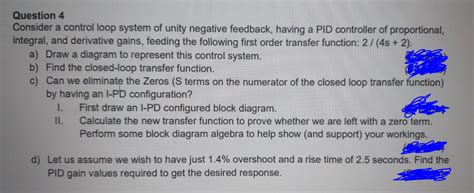 Solved Question Consider A Control Loop System Of Unity Chegg
