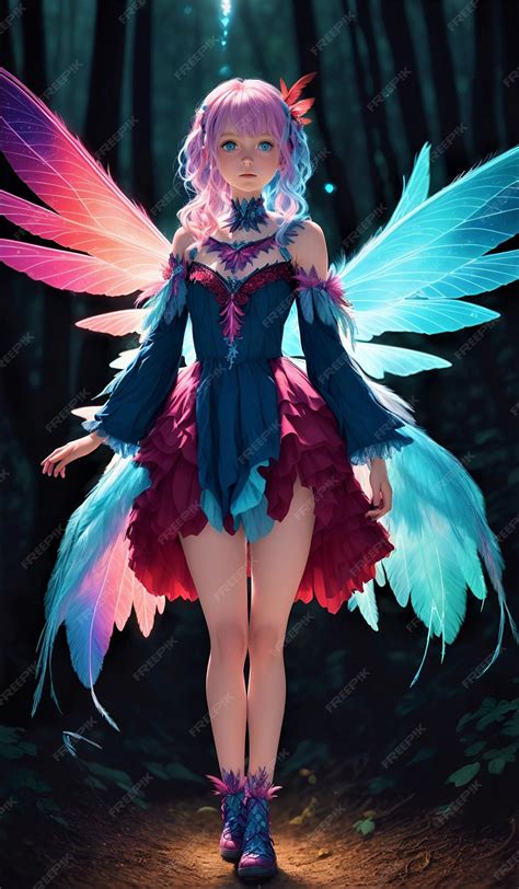 Premium Ai Image A Beautiful Fairy Girl With Wings