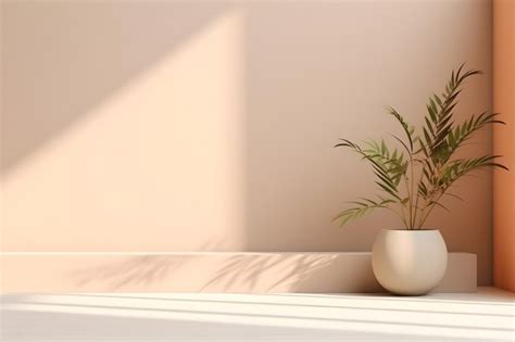 Premium Photo 3d Rendering In Beige Colour With Day Light For Product
