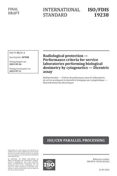 ISO FDIS Radiological Protection Performance Criteria For Service Laboratories
