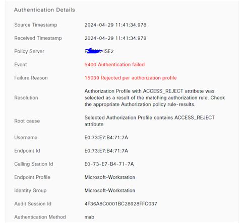 ise auth error dot1x 5 fail r0 0 sessmgrd authentication failed fo cisco community
