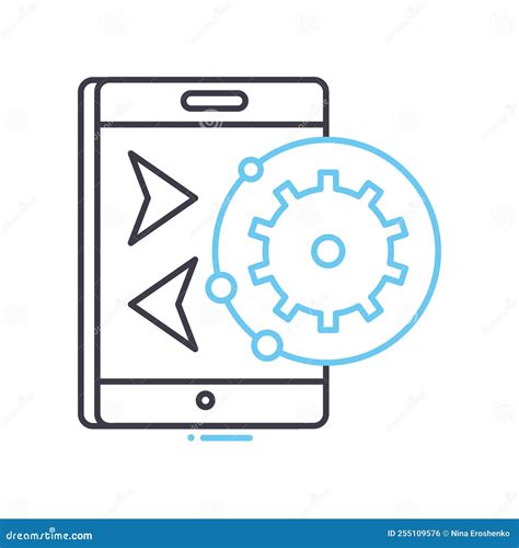Operating System Line Icon Outline Symbol Vector Illustration Concept Sign Stock Vector