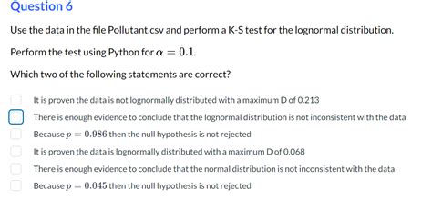 Solved Jse The Data In The File Pollutant Csv And Perform A Chegg