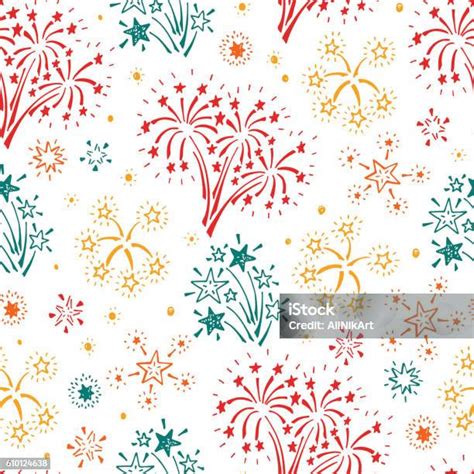 휴일 배경 화면 축제 파티 배경 불꽃놀이와 별 원활한 패턴 경례에 대한 스톡 벡터 아트 및 기타 이미지 경례 공휴일 귀여운 Istock