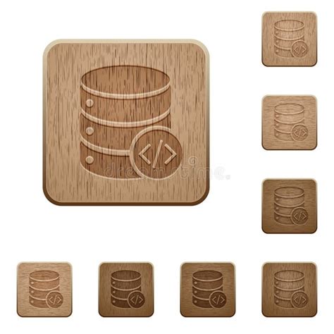 database programming wooden buttons stock vector illustration of