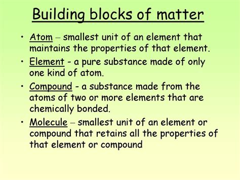 Basic Building Blocks Of Matter Atoms The Basic Building Blocks