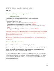 CPSC 131 Midterm Exam Guide Study Tips Topics For Success Course Hero
