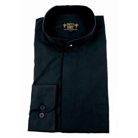 Mens Long Sleeve Standard Cuff Roman Pontiff Full Collar Clergy Shirt